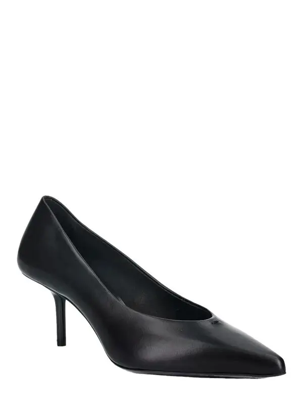 Max Mara Pointed-toe Leather Kitten Pumps - Black