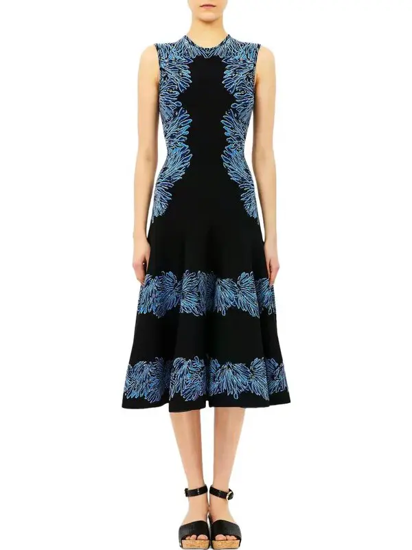 Ulla Johnson Iona Jacquard-knit Midi Dress - Black