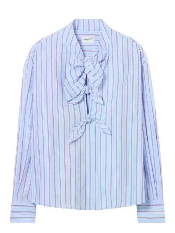 Claudie Pierlot Striped Poplin Blouse - Blue