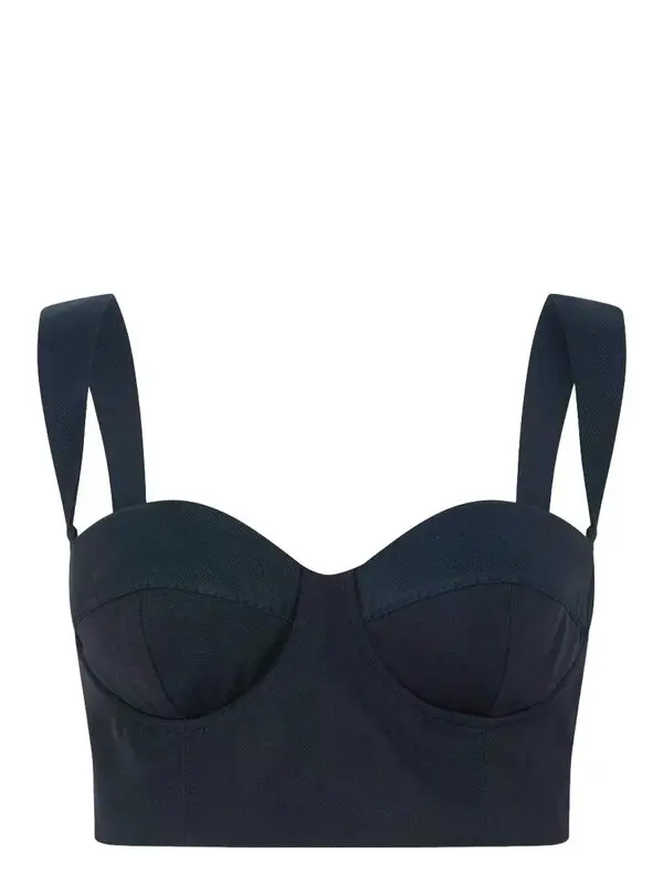 Moschino Sweetheart Neck Crop Top - Blue