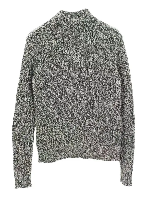 Saint Laurent Rib-knit Wool Mock Neck Sweater - Black