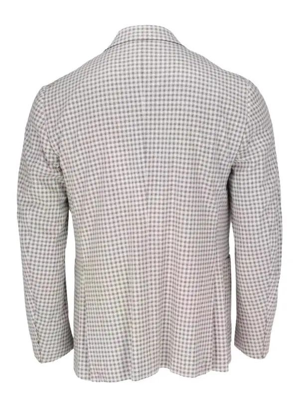 Isaia Gingham-check Blazer - Grey