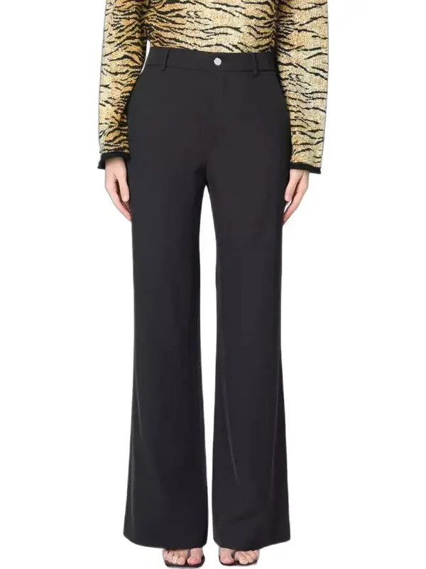 Moschino Flared Cady-texture Trousers - Black