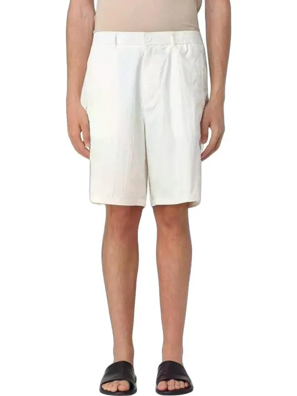 Armani Exchange Crinkled Finish Belted Shorts - Neutrals