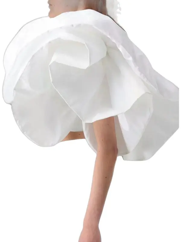MONOT Ruffled Crepe Top - White