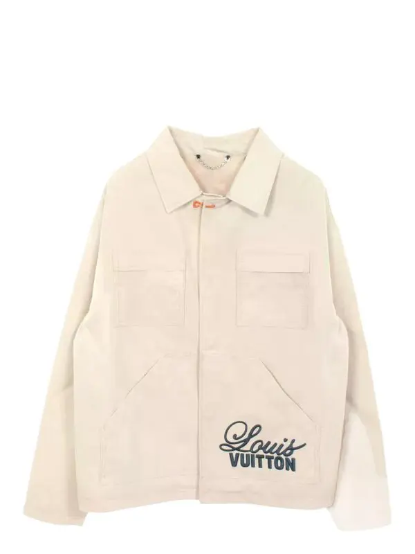 LOUIS VUITTON Logo-embroidered Shirt Jacket - Neutrals