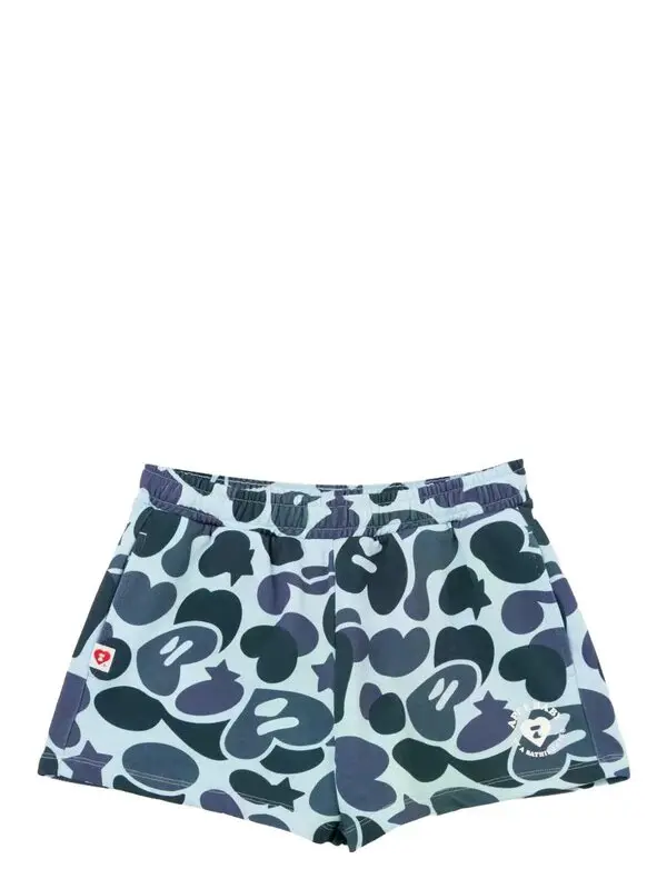 AAPE BY *A BATHING APE Sky Camouflage Print Logo Shorts - Blue