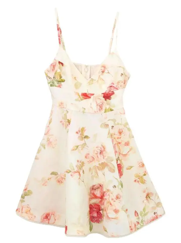 Zimmermann Floral Print V-neck Dress - Neutrals