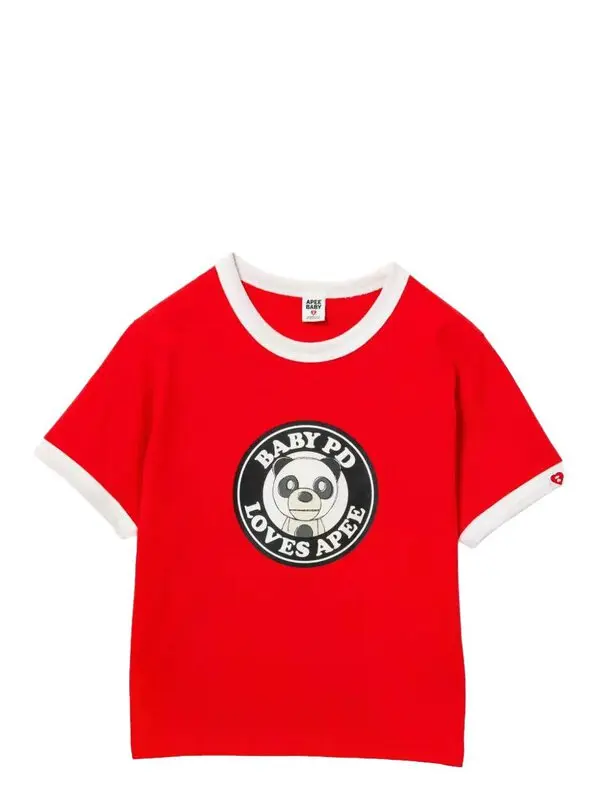 AAPE BY *A BATHING APE Apee™ A Bathing Ape® Contrast-trim Graphic T-shirt - Red