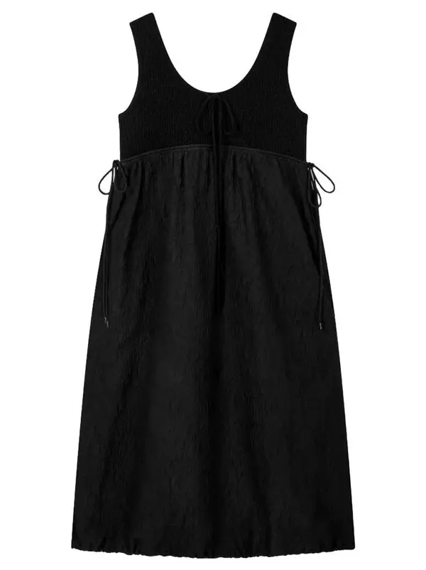STUDIO TOMBOY Ribbed-knit Panelled Midi Dress - Black