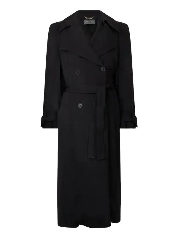 Alberta Ferretti Belted Double-breasted Coat - Black