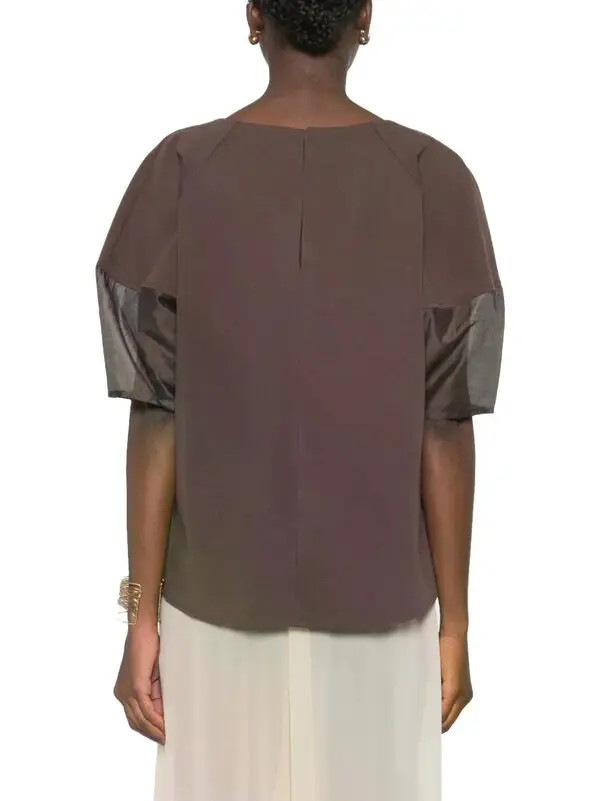 Sú Pleated Detail Blouse - Brown