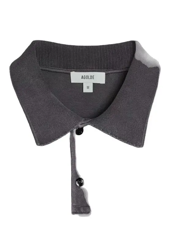 AGOLDE Curren Short-sleeve Polo Shirt - Grey