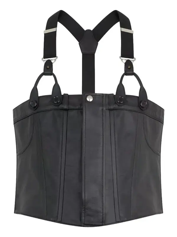 Moschino Leather Corset Jacket - Black