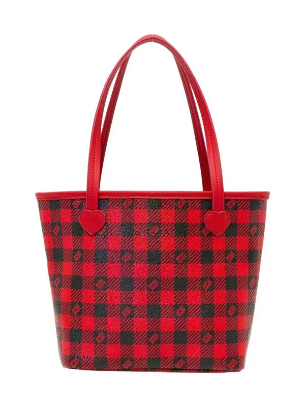 AAPE BY *A BATHING APE Logo Checked Tote Bag - Red