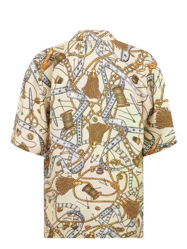 Moschino Graphic Print Silk Shirt - Neutrals