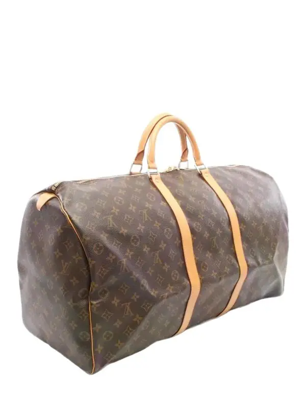 LOUIS VUITTON Monogram Keepall 60 Boston Bag - Brown
