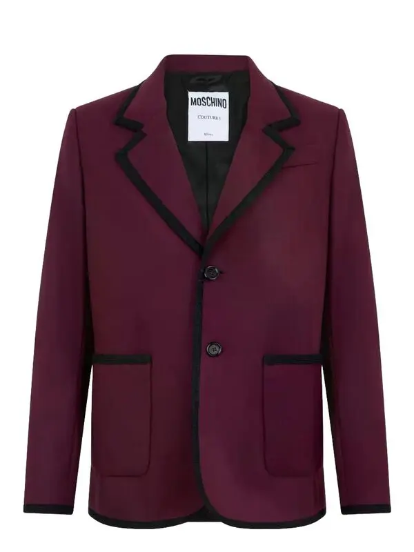 Moschino Contrast-trim Notched-collar Blazer - Red