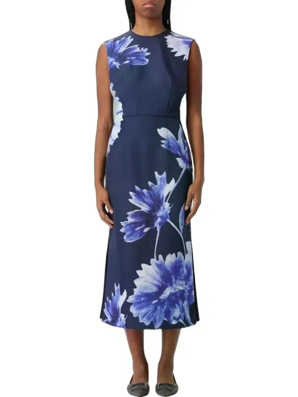 Erdem Sleeveless Floral Print Midi Dress - Blue