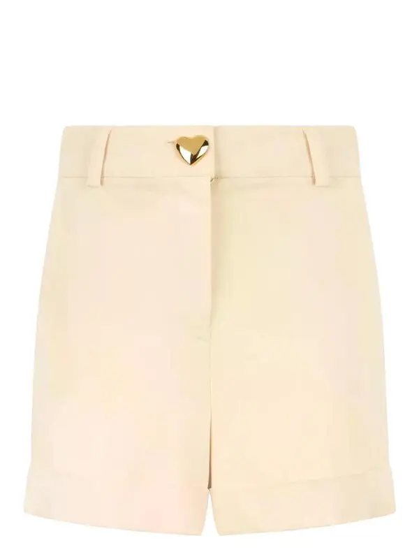 Moschino Heart Button Turned-up Shorts - Neutrals