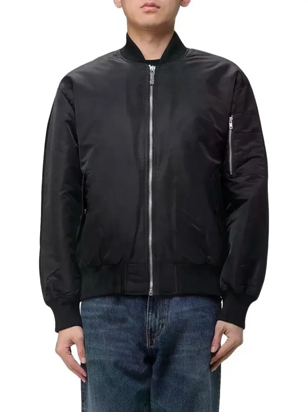 DISCLAIMER Logo Print Bomber Jacket - Black