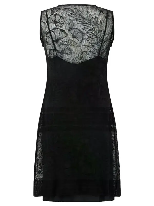 Alberta Ferretti Lace Panel Mini Dress - Black