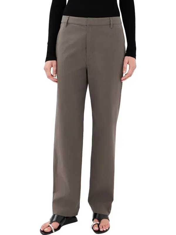 Tibi Bio Twill Alec Slouch Pants - Dark Stone