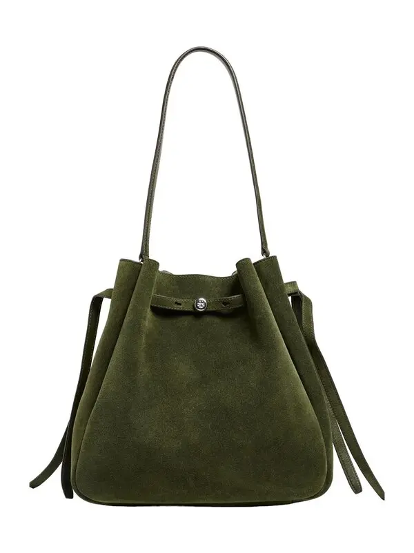Tory Burch Romy Suede Large Bucket Bag - Leccio