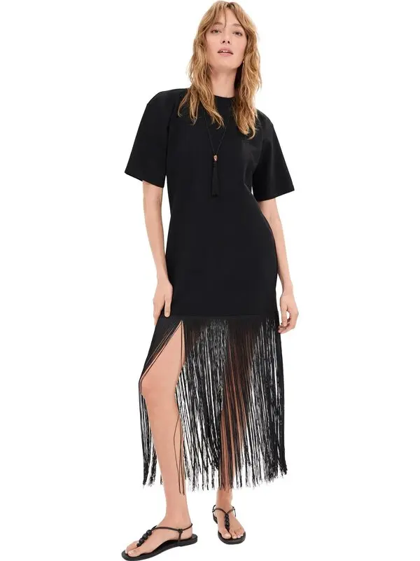 LE BOP Fringe Nico Dress - Black