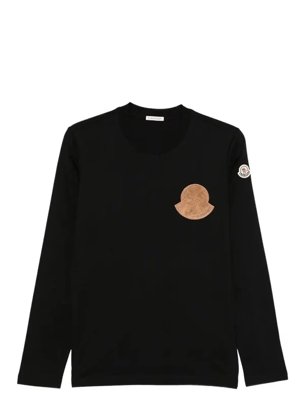Moncler Logo Patch Long-sleeve Top - Black
