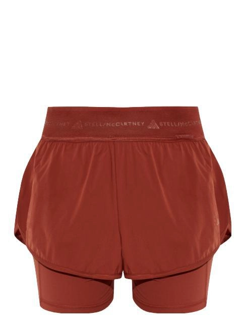 Adidas By Stella McCartney Logo Print Layered Shorts - Red
