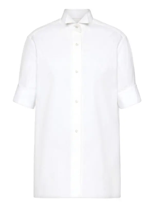 MAISON MARGIELA Cotton Poplin Wing Collar Shirt - White