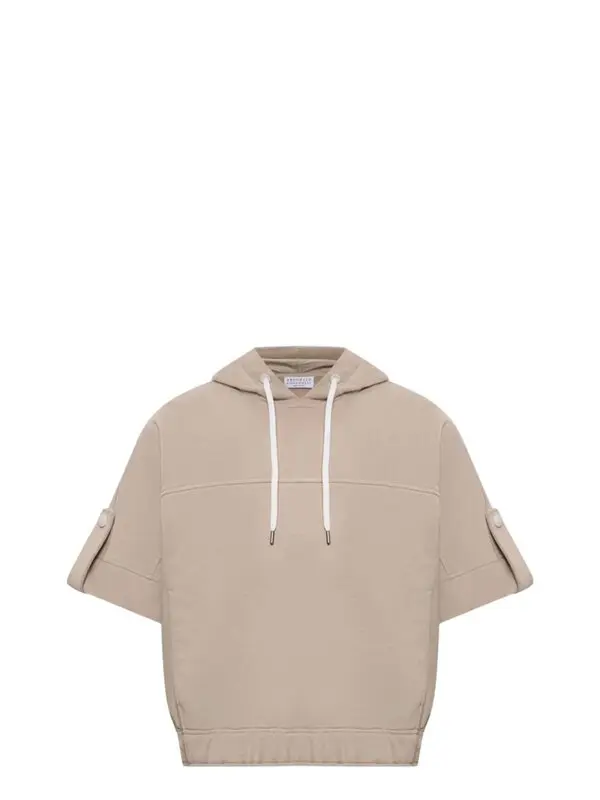Brunello Cucinelli Short-sleeved Drawstring Hoodie - Nude