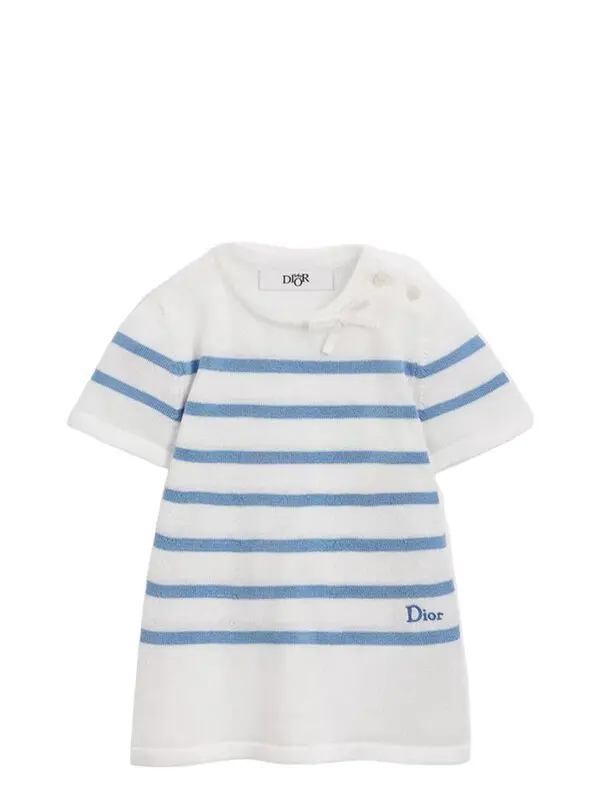 Dior Baby A-line Dress With Bow Detail - White