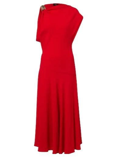Proenza Schouler Asymmetrical Crepe Maxi Dress - Red