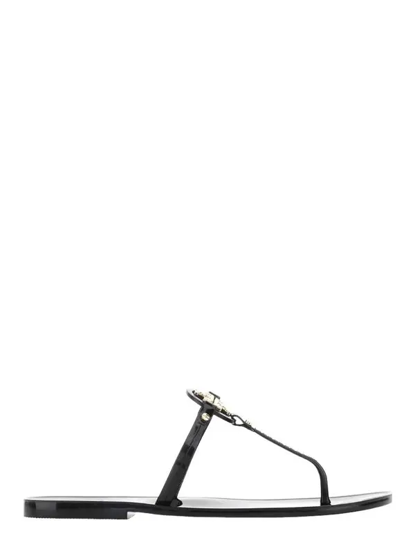 Tory Burch Logo Plaque Open-toe Slides - Black
