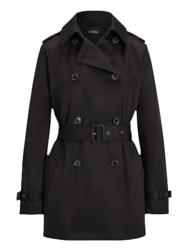 Ralph Lauren Belted Double-breasted Trench Coat - Black