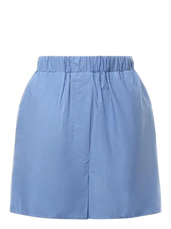 THE FRANKIE SHOP Lui Logo-embroidered Elasticated-waist Shorts - Blue