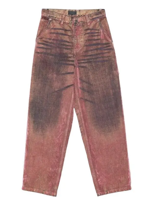 HAIKURE Washed-effect Hammer-loop Jeans - Brown