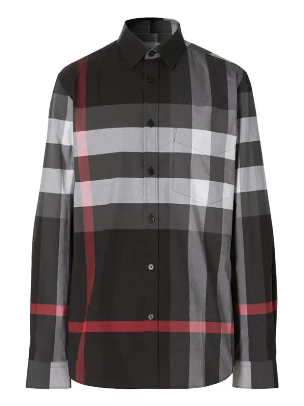 Burberry Checkered Shirt - Black