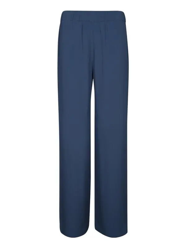 Incotex Elastic Waist Wide-leg Crepe Pants - Blue