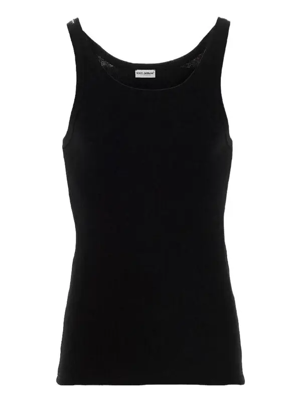 Dolce & Gabbana Ribbed Tank Top - Black