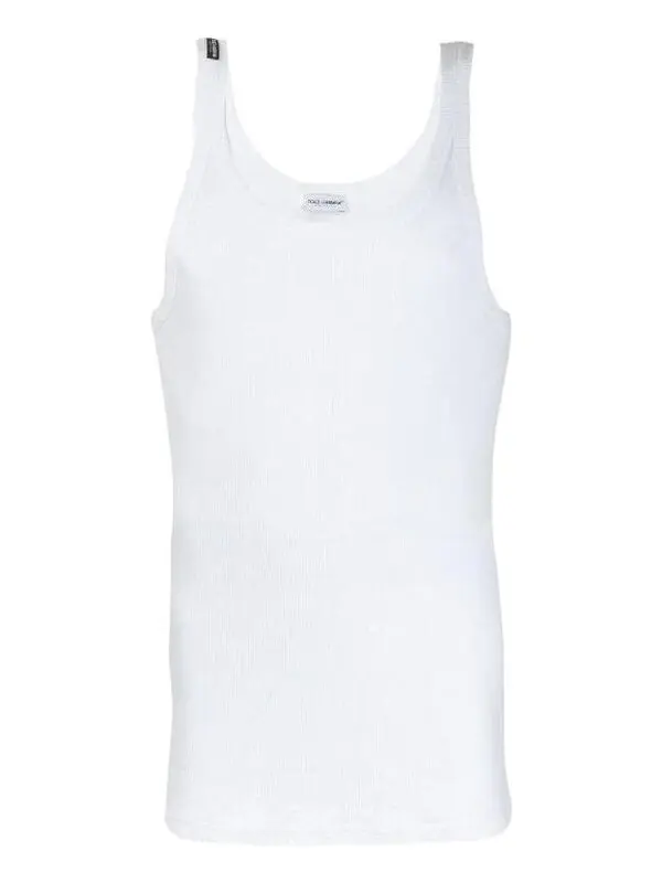 Dolce & Gabbana Ribbed Tank Top - White