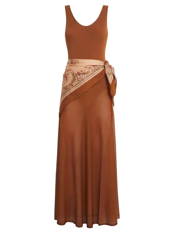 Zimmermann Scarf-detail Maxi Dress - Orange