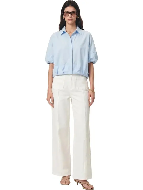 Fabrique Claire Bubble Puff Sleeve Shirt - Blue