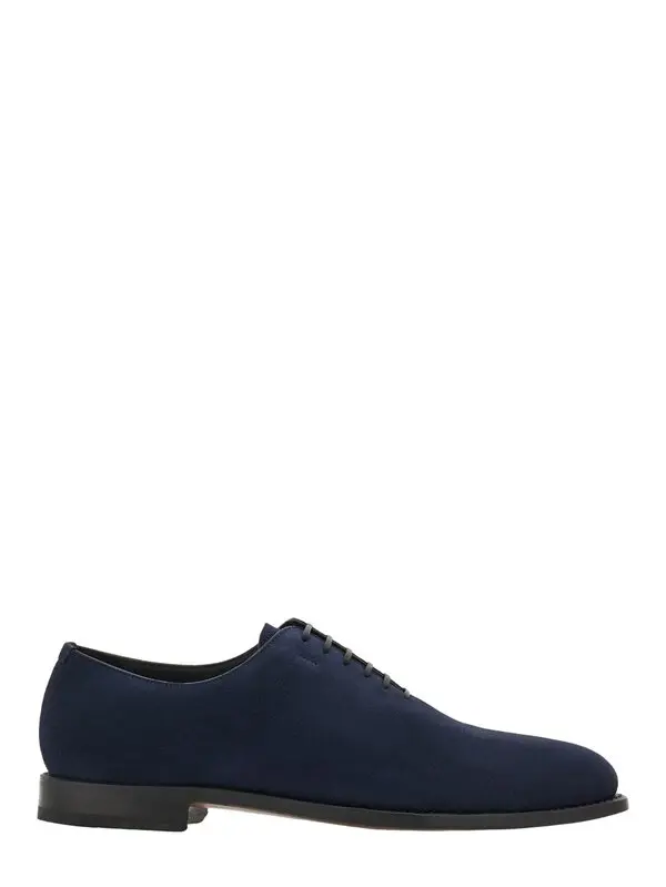 FERRAGAMO Tramezza Suede Oxford Shoes - Blue