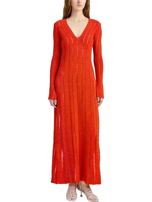 Proenza Schouler Maelle Drop Needle Tweed Dress - Red