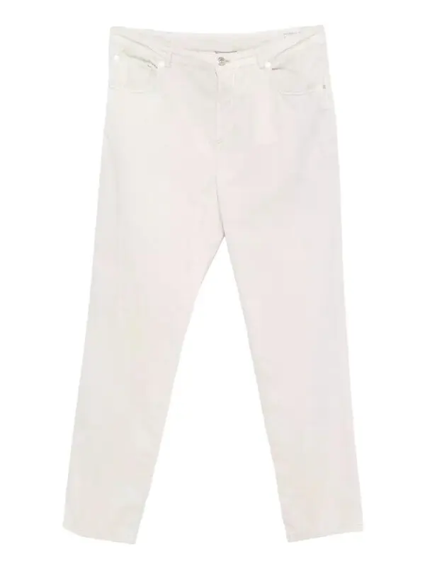 Brunello Cucinelli Off-white Corduroy Five-pocket Trousers - Neutrals