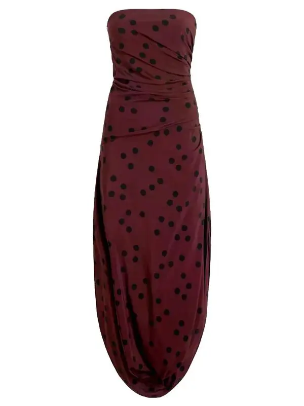 Proenza Schouler Nayara Printed Dot Stretch Viscose Dress - Brown