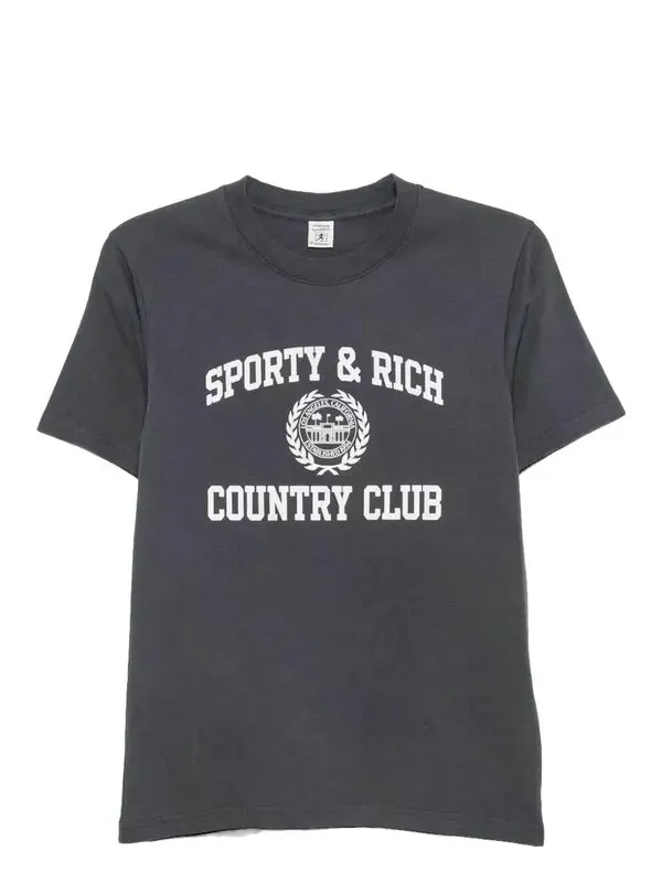 SPORTY & RICH Logo Print T-shirt - Grey